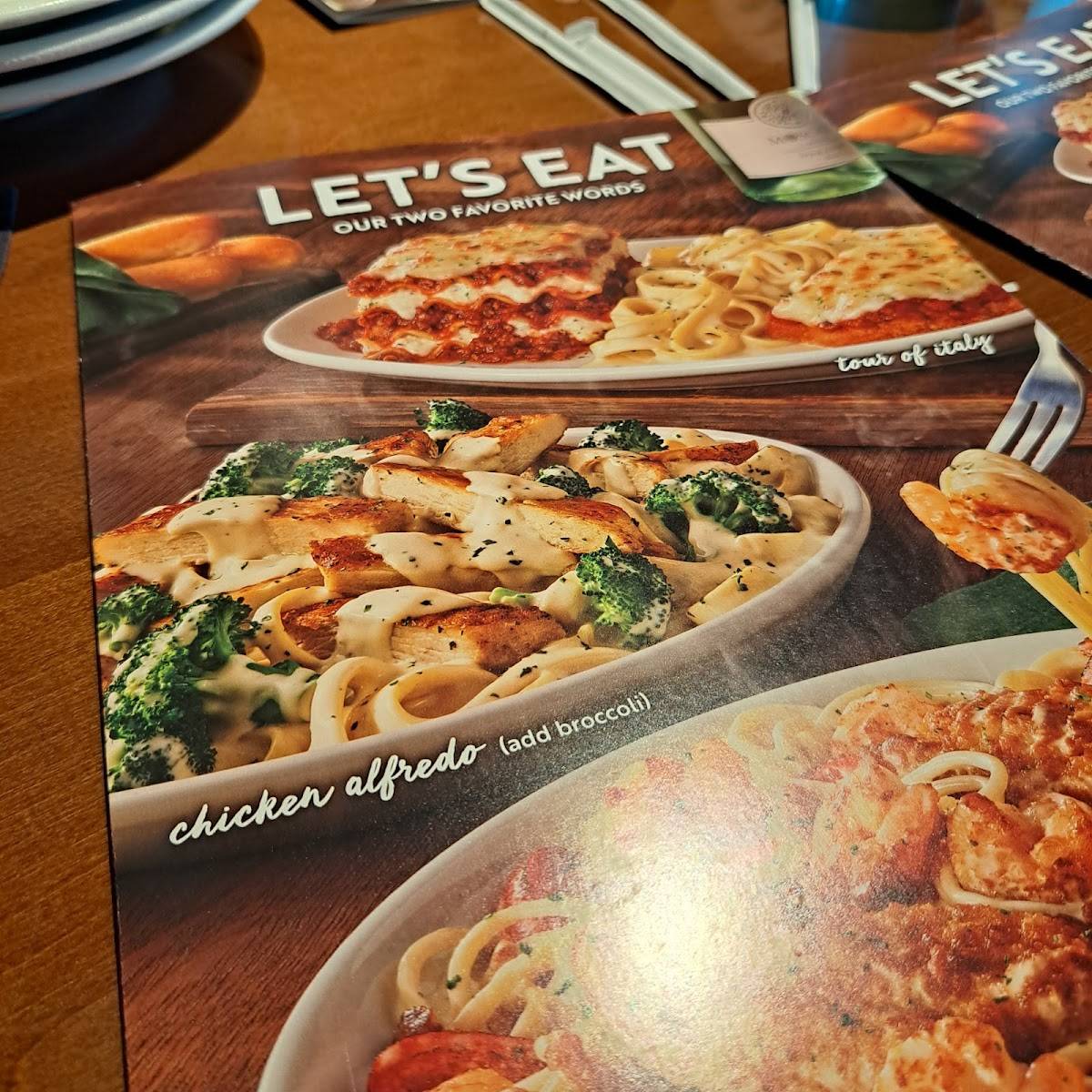 Menu at Olive Garden Italian Restaurant, Roanoke, Valley View Blvd NW