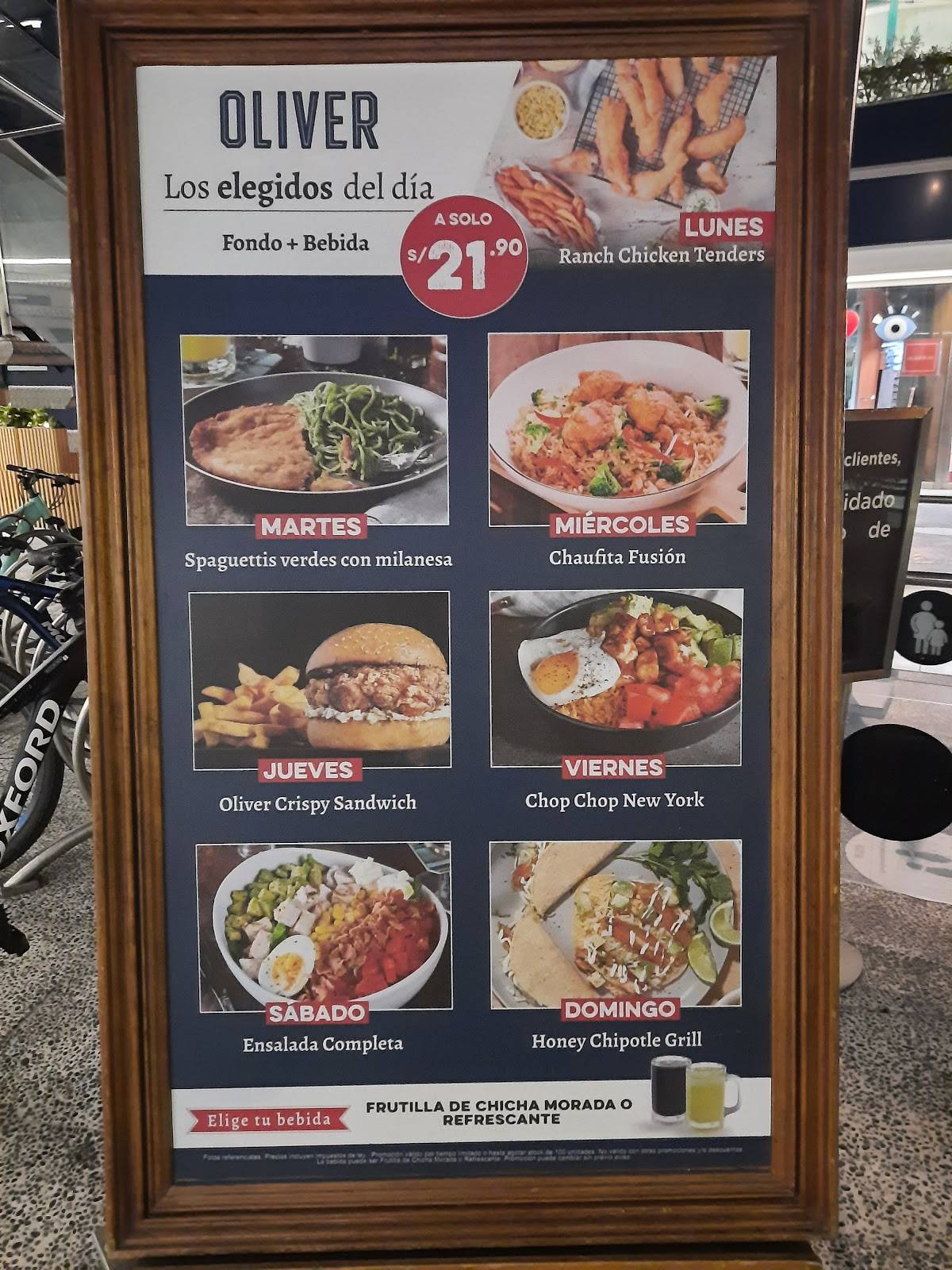 Carta de Oliver Restaurante, Miraflores