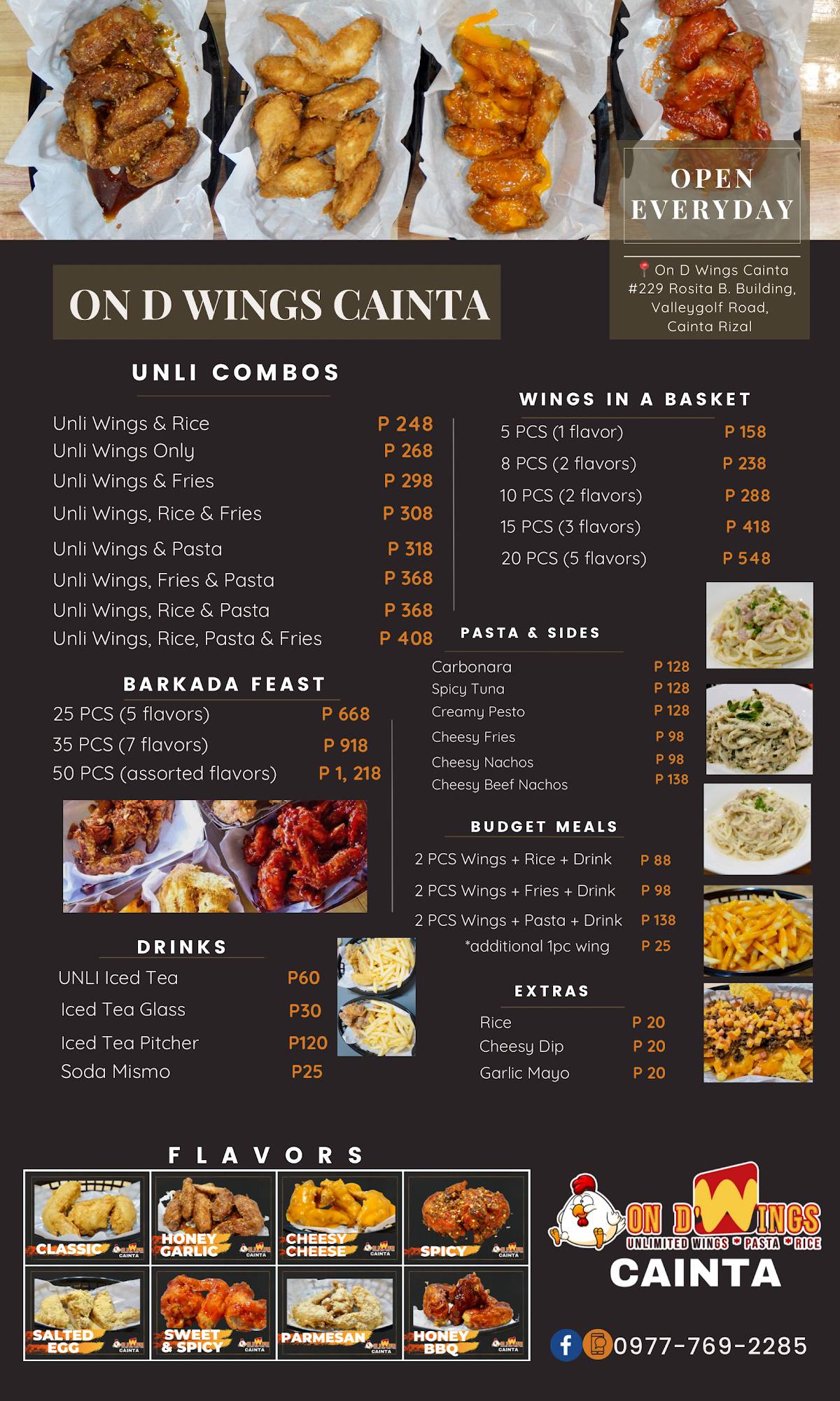 Carta del restaurante On D Wings Cainta, Cainta