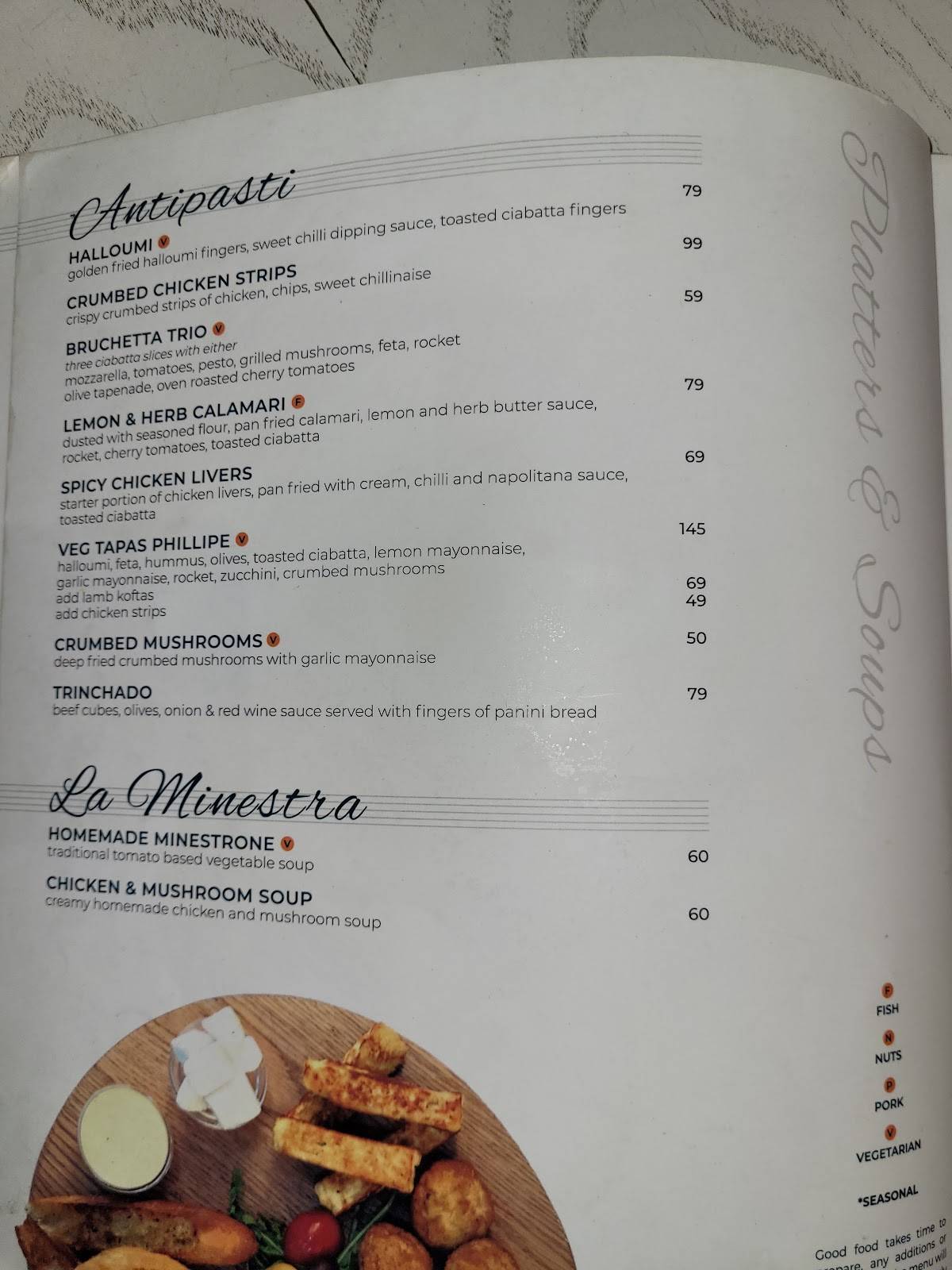 Menu at Opera restaurant, Johannesburg, 213 Cradock Ave