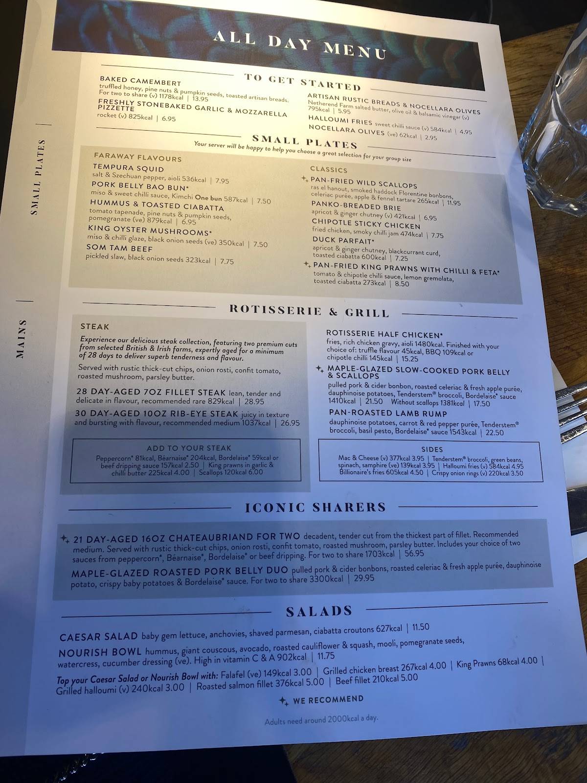 Menu at Orange Tree Totteridge pub & bar, London