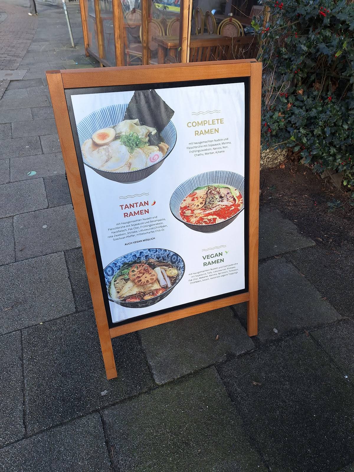 Menu at Ori Ori Ramen restaurant, Bremen