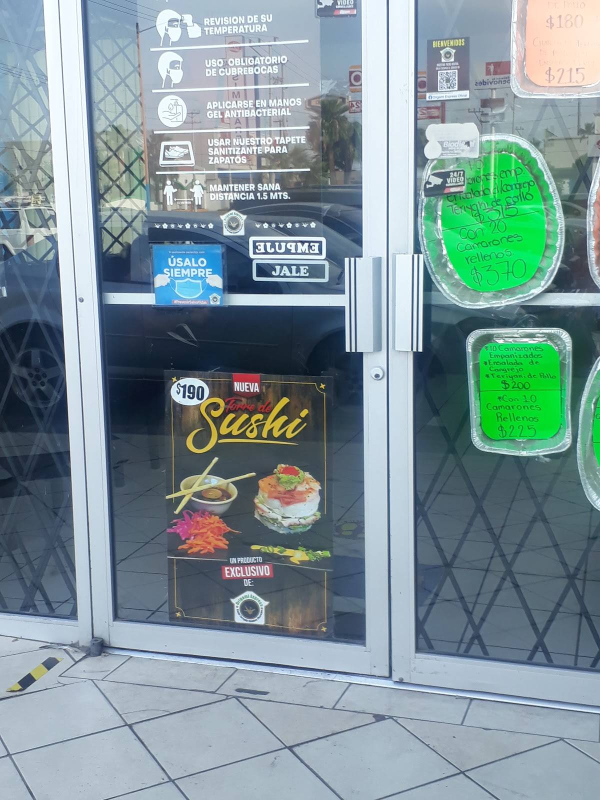 Menu at Origami Express restaurant, Mexicali