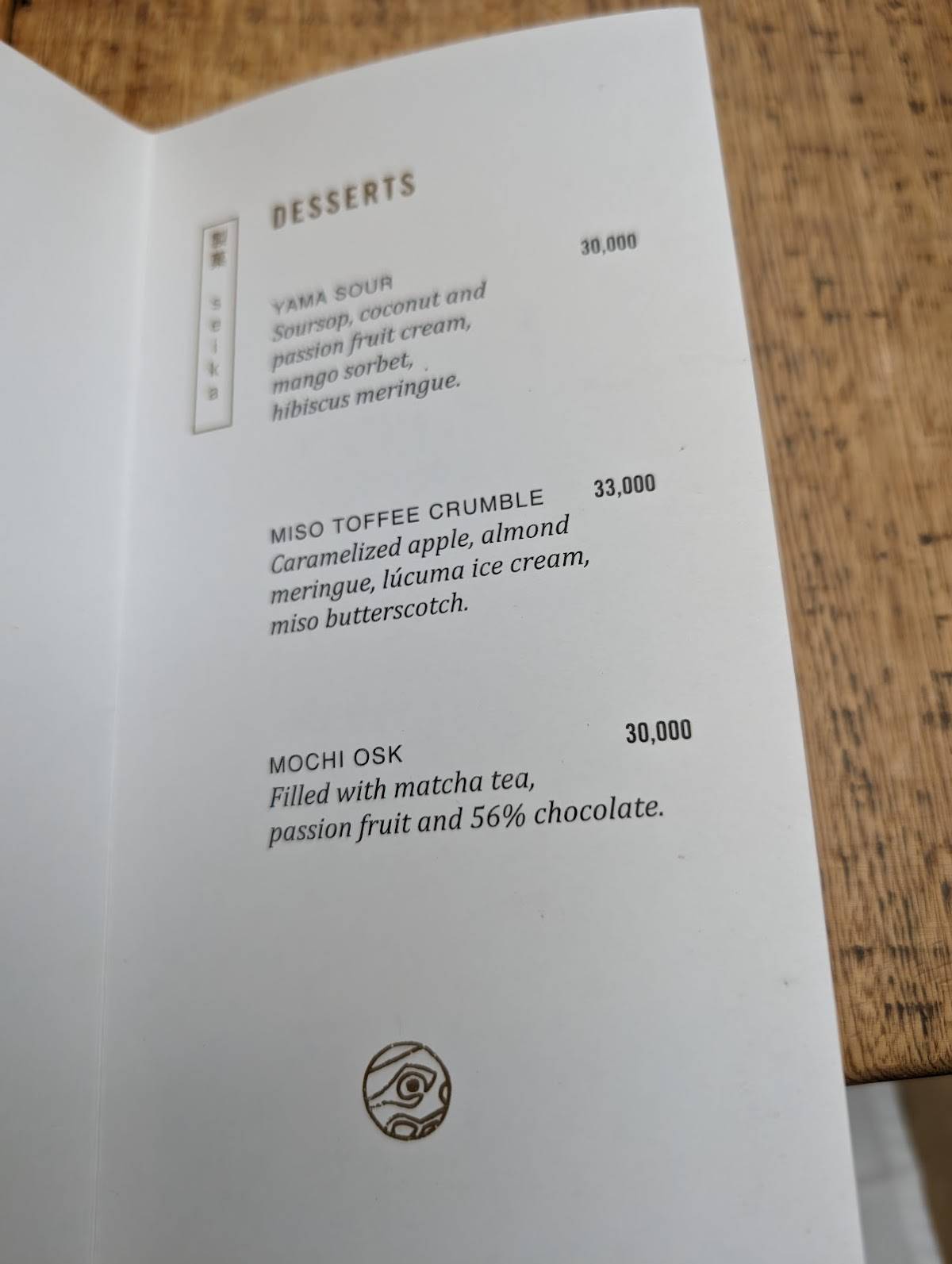 Carta del restaurante Osaka Bogotá, Bogotá