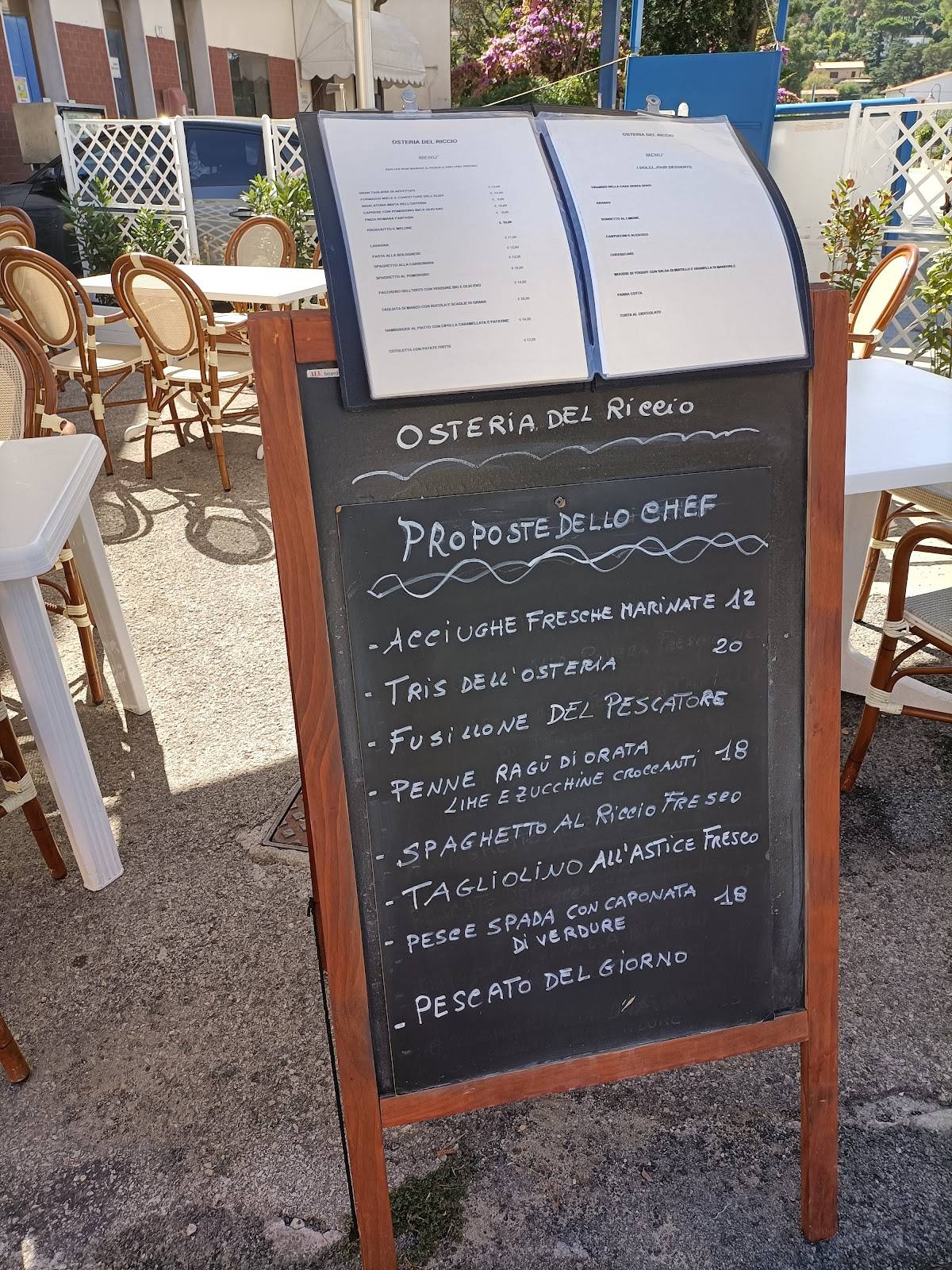 Menu at Osteria del Riccio restaurant, Procchio