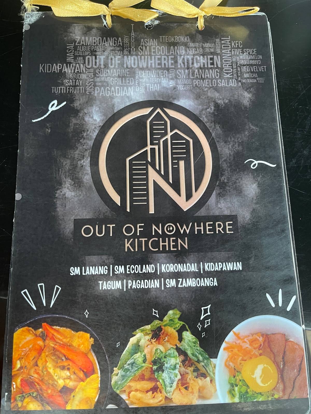 Menu at Out of Nowhere Kitchen Pagadian restaurant, Pagadian City