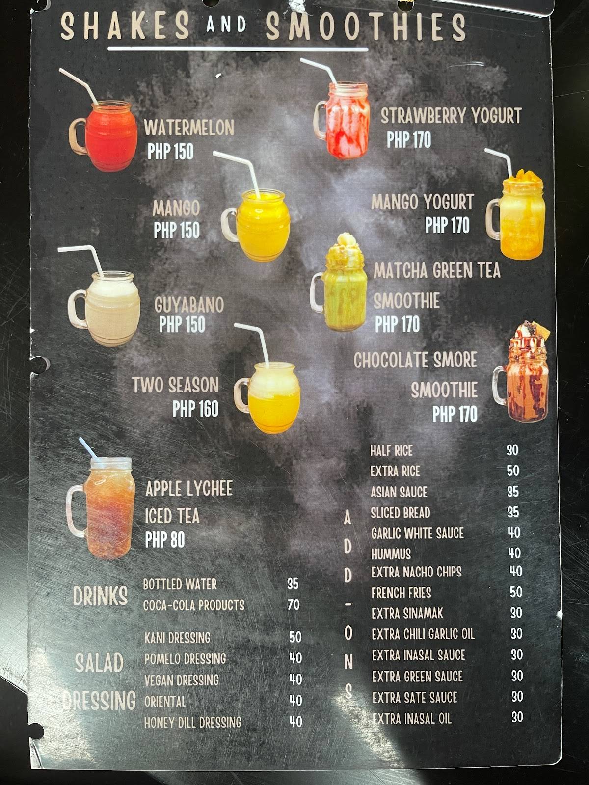 Menu at Out of Nowhere Kitchen Pagadian restaurant, Pagadian City