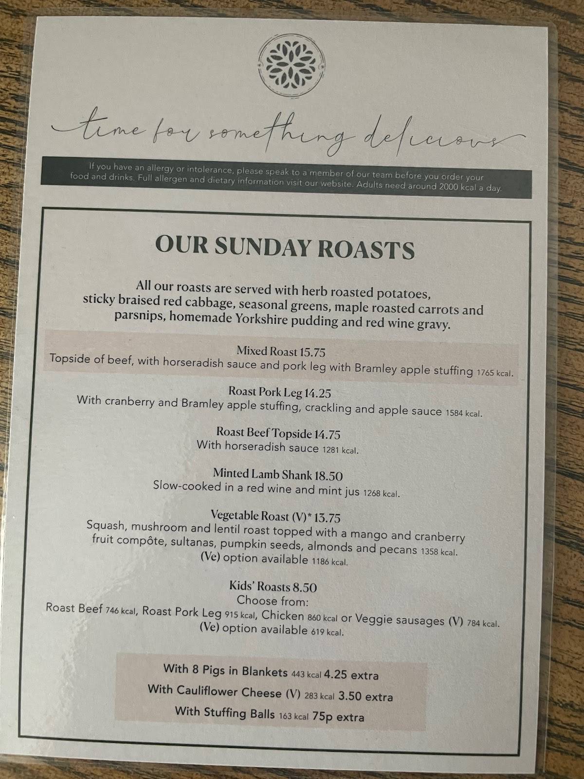 Menu at Owl Hotel pub & bar, Hambleton