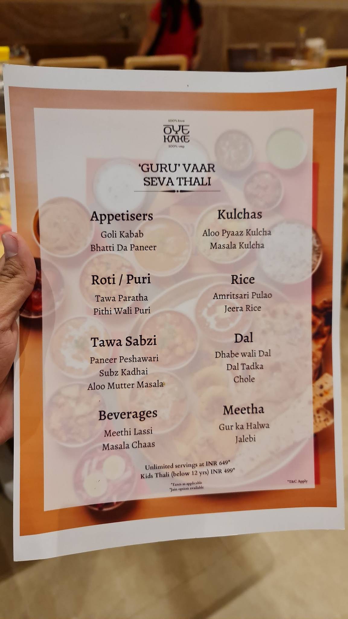 Menu at Oye Kake, Mumbai, R City Mall