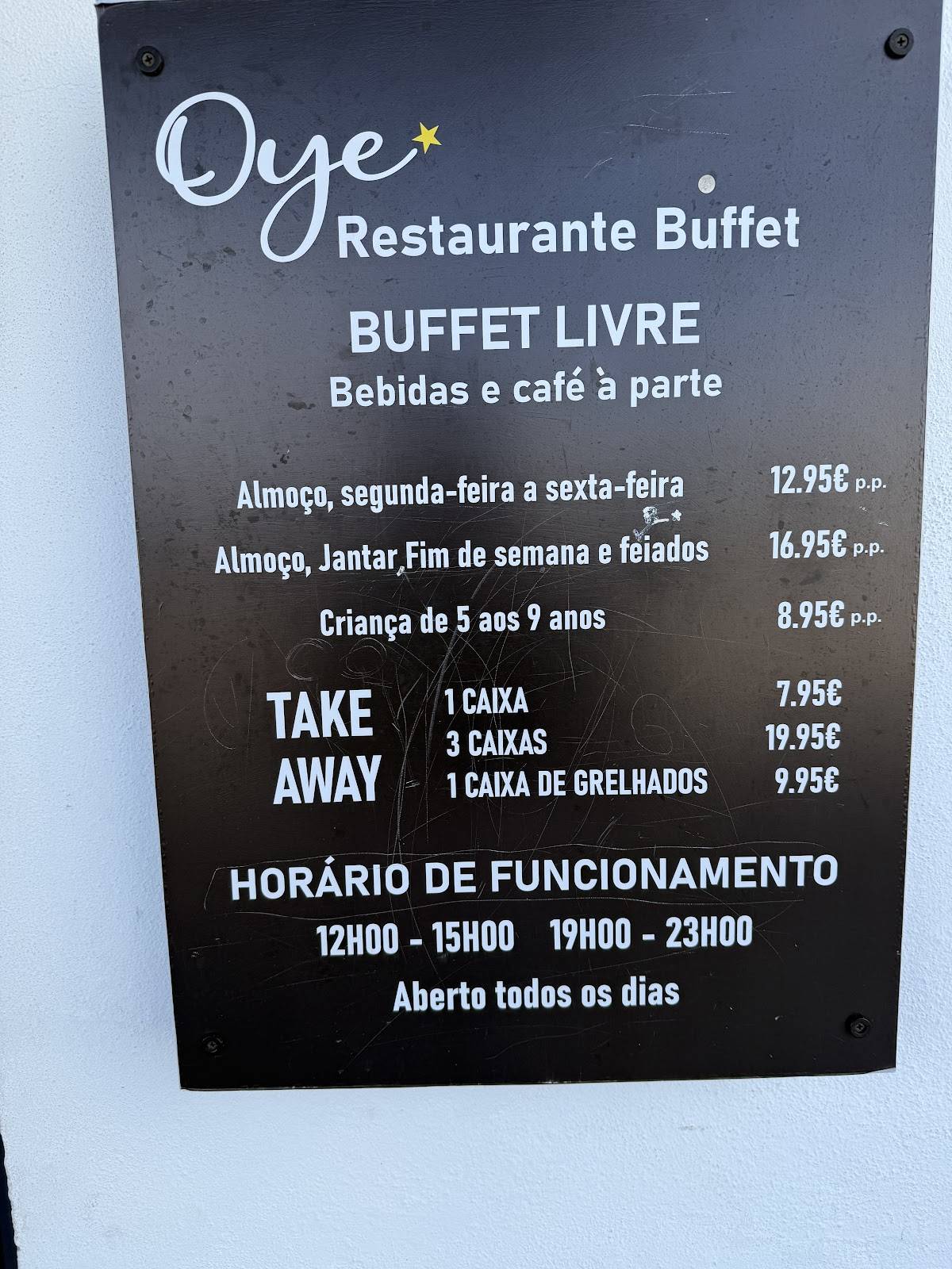 Menu em Oye Restaurante Buffet, Póvoa de Santa Iria