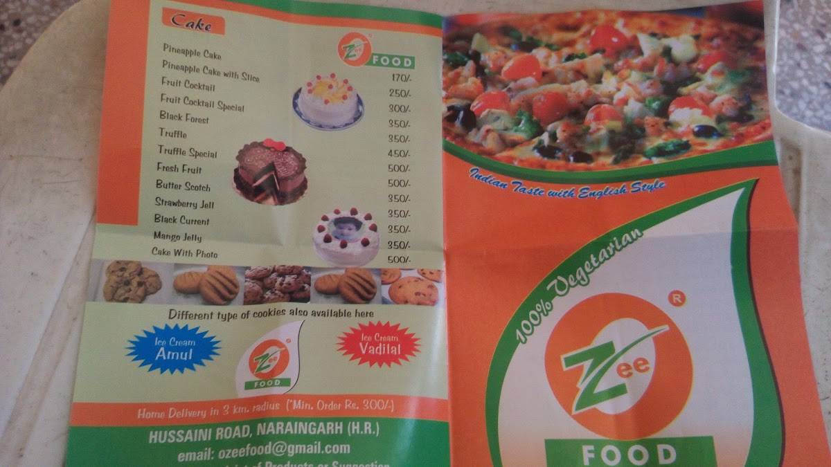 Menu at O'zee Food And Bakery, Naraingarh