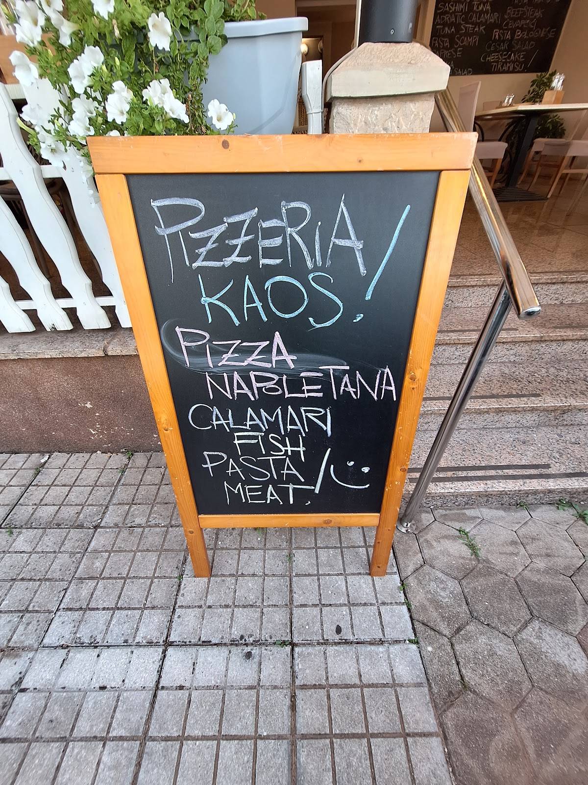 Menu au PIZZERIA KAOS, Umag