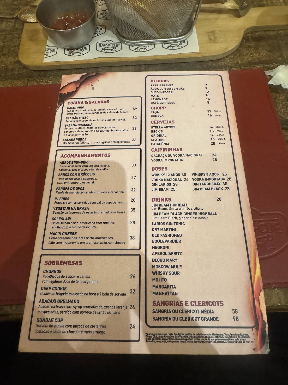 Menu em PJ BAR.B.CUE, Rio de Janeiro