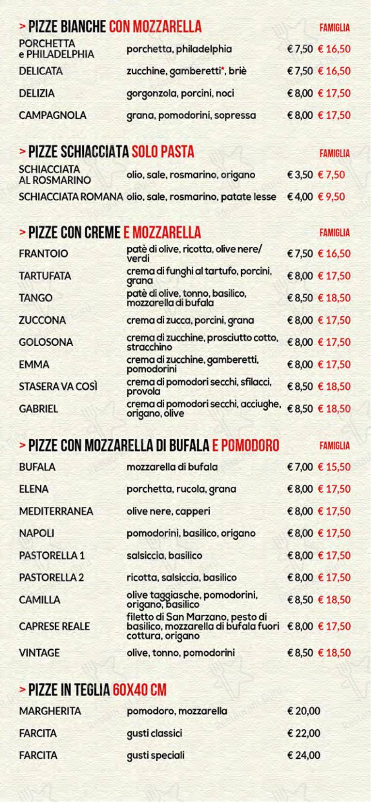 Menu da Il Goloso pizzeria, Padova