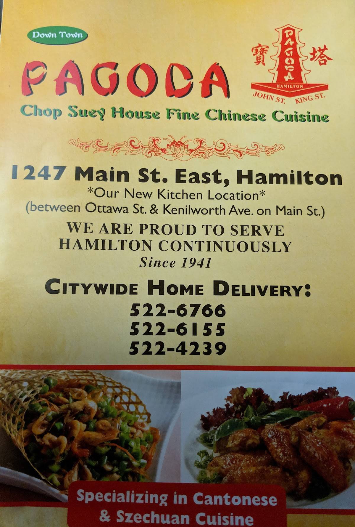 Menu at Pagoda Downtown Restaurant, Hamilton, Main St E