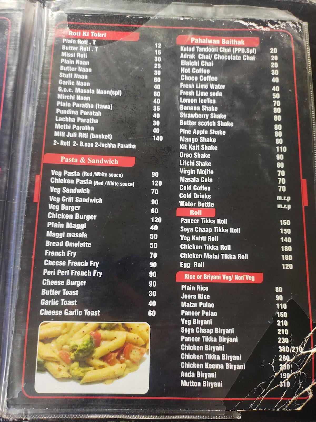 Menu at Pahalwan paratha dhabha.., Dehradun, Pahalwan Paratha Dhaba