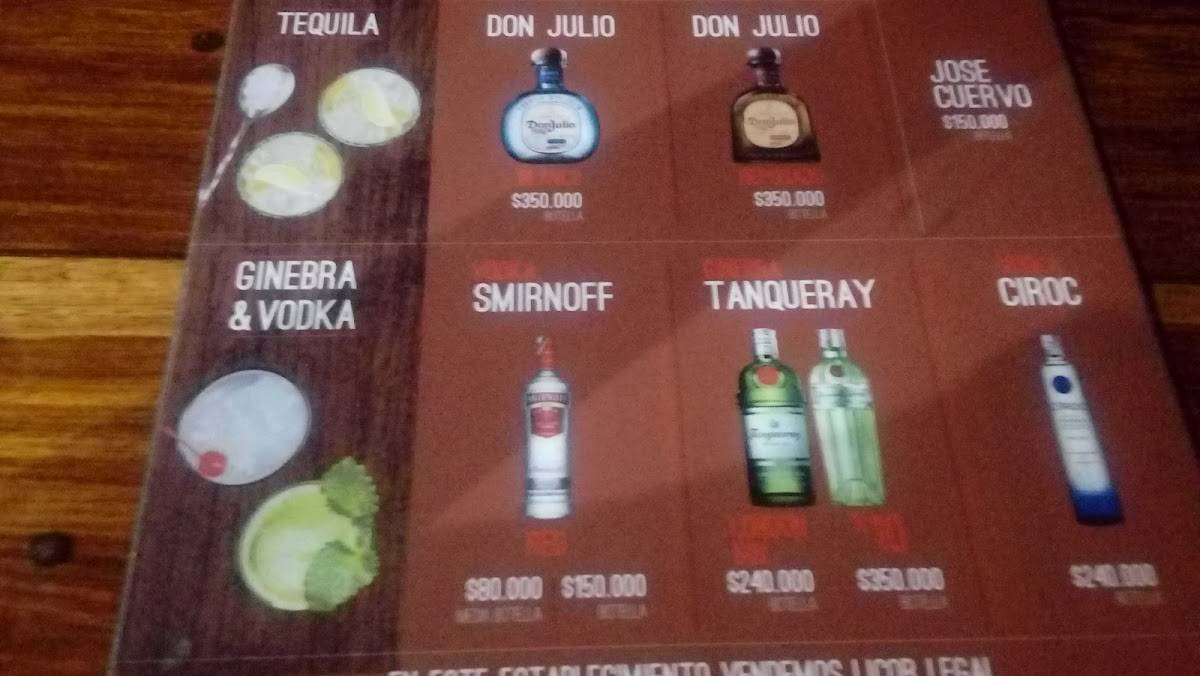 Menu at PALOSANTO Discoteca Bar, Villavicencio