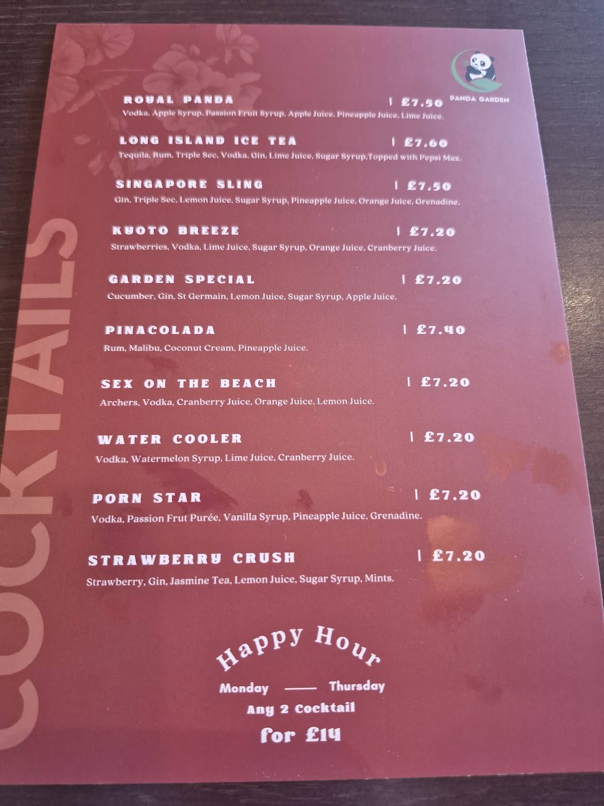 Menu at Panda Garden Buffet restaurant, Sunderland
