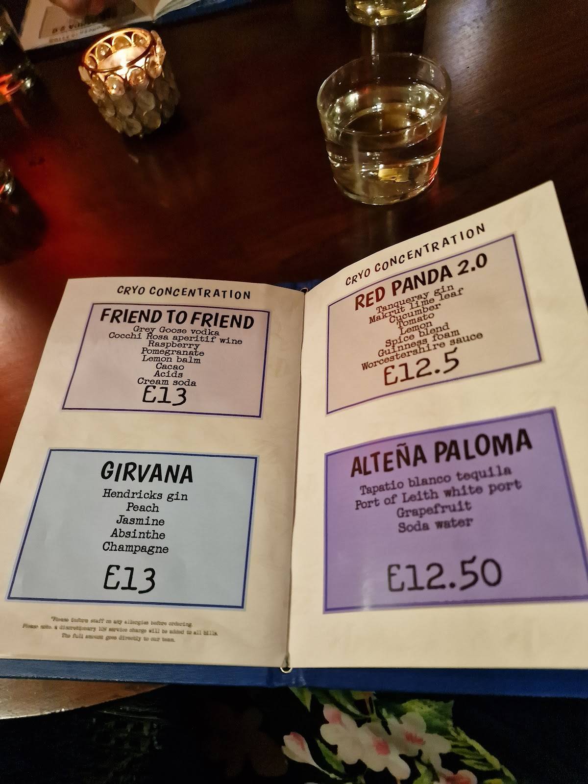 Menu at Panda & Sons pub & bar, Edinburgh