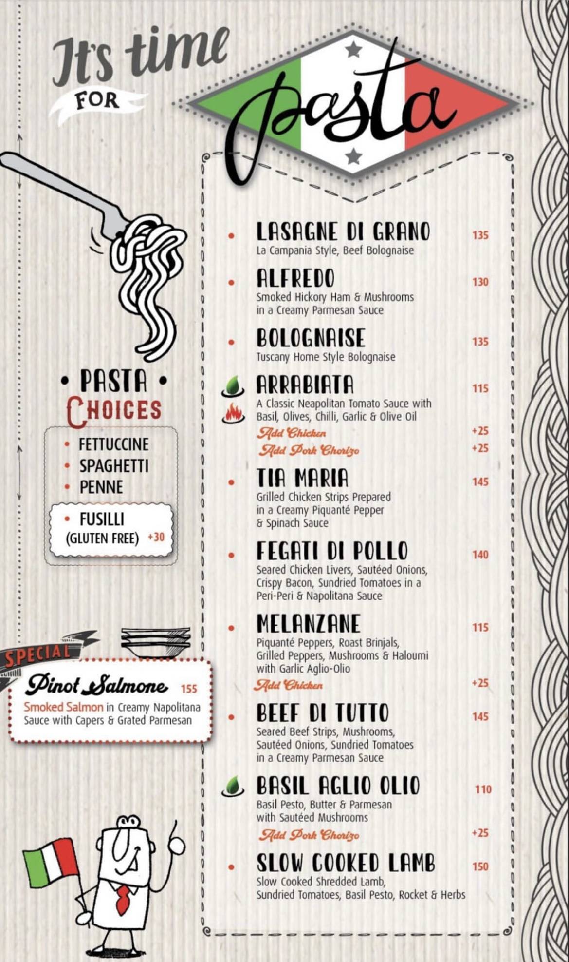 Menu at Papachinos Clearwater restaurant, Roodepoort, Villa Varosi Cnr ...