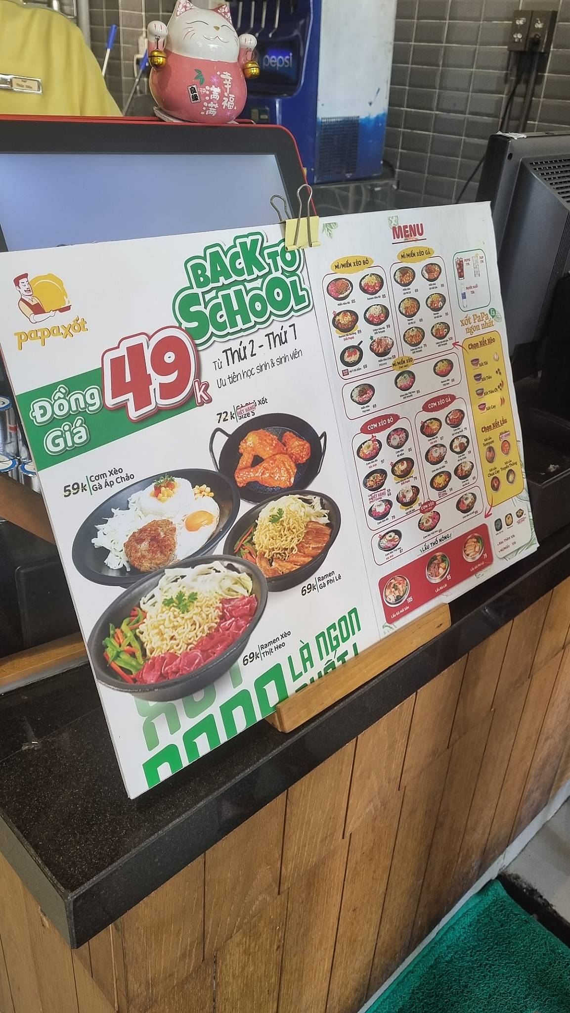 Menu at Papaxốt restaurant, Ho Chi Minh City, 214BIS Nguyễn Trãi