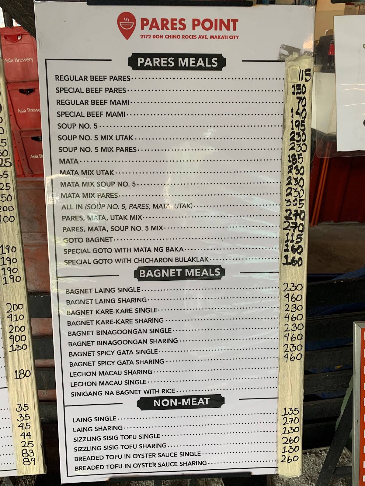 Menu at Pares Point Grill and Resto Bar, Makati