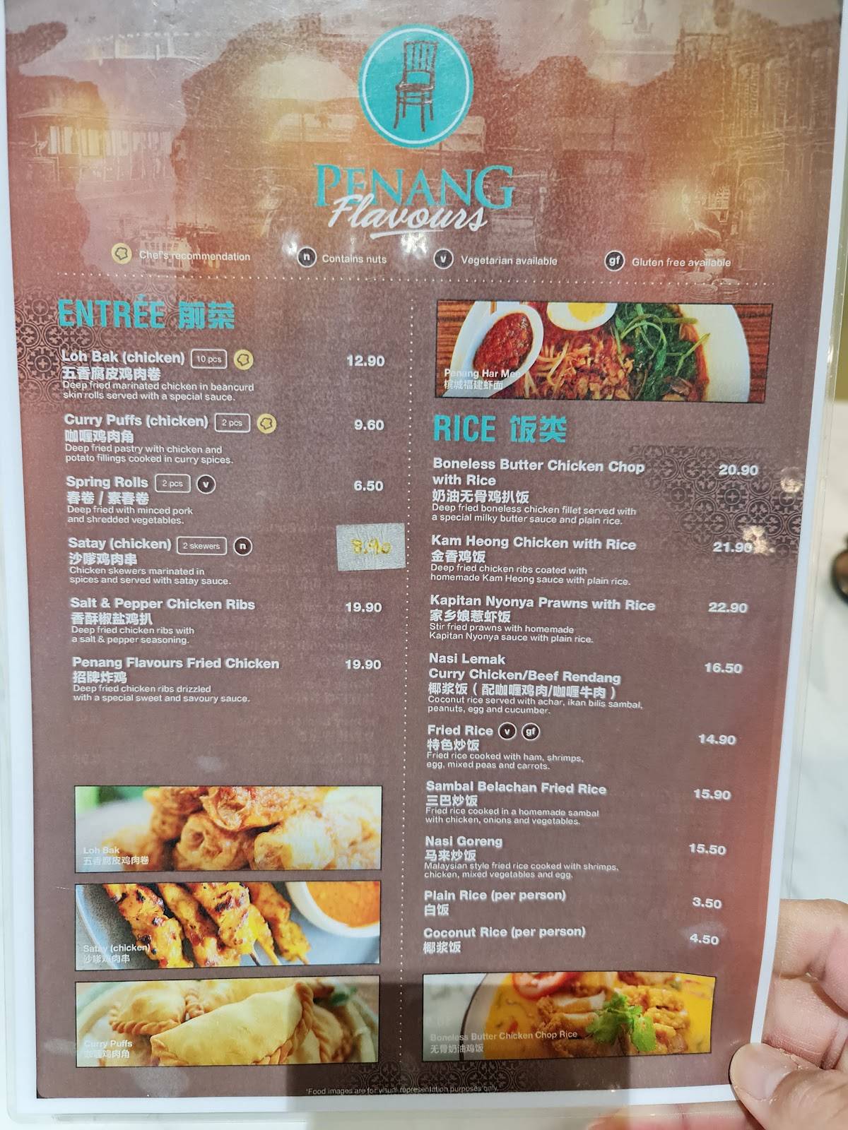 Menu at Penang Flavours restaurant, Templestowe