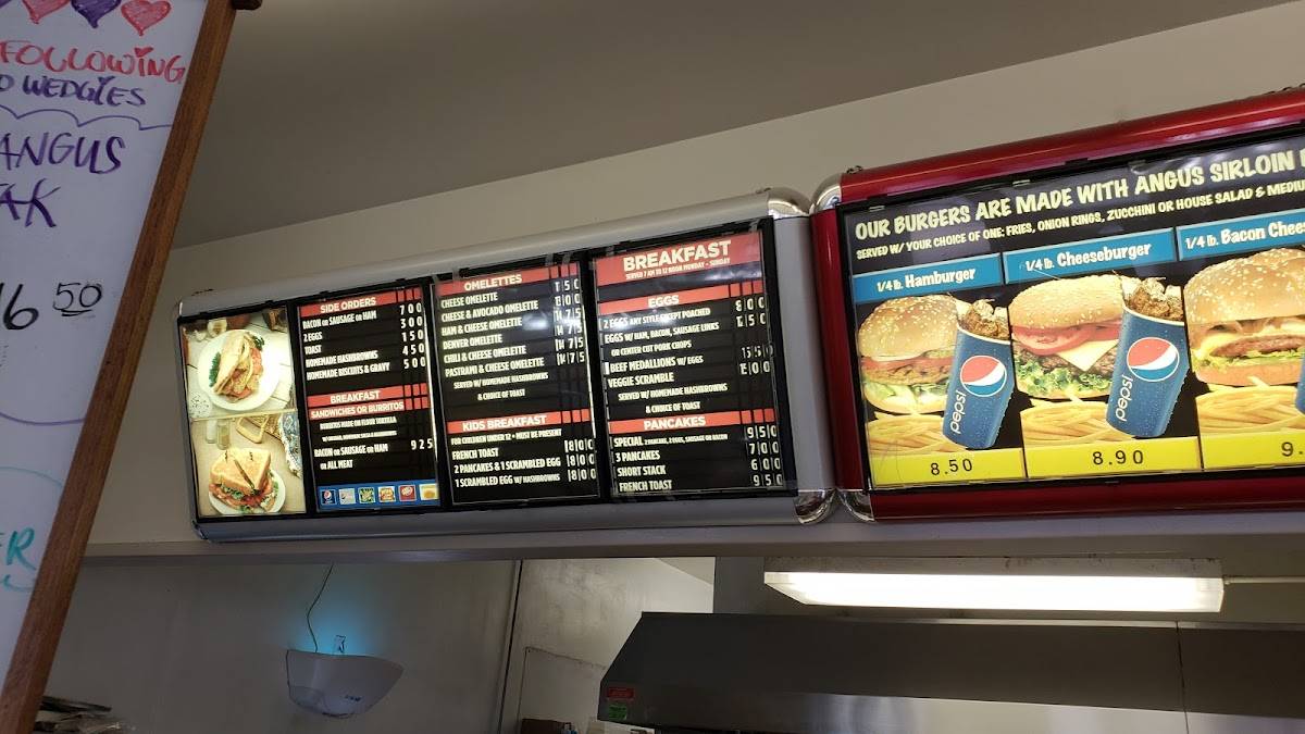 Menu at Pete's Place restaurant, Oakhurst