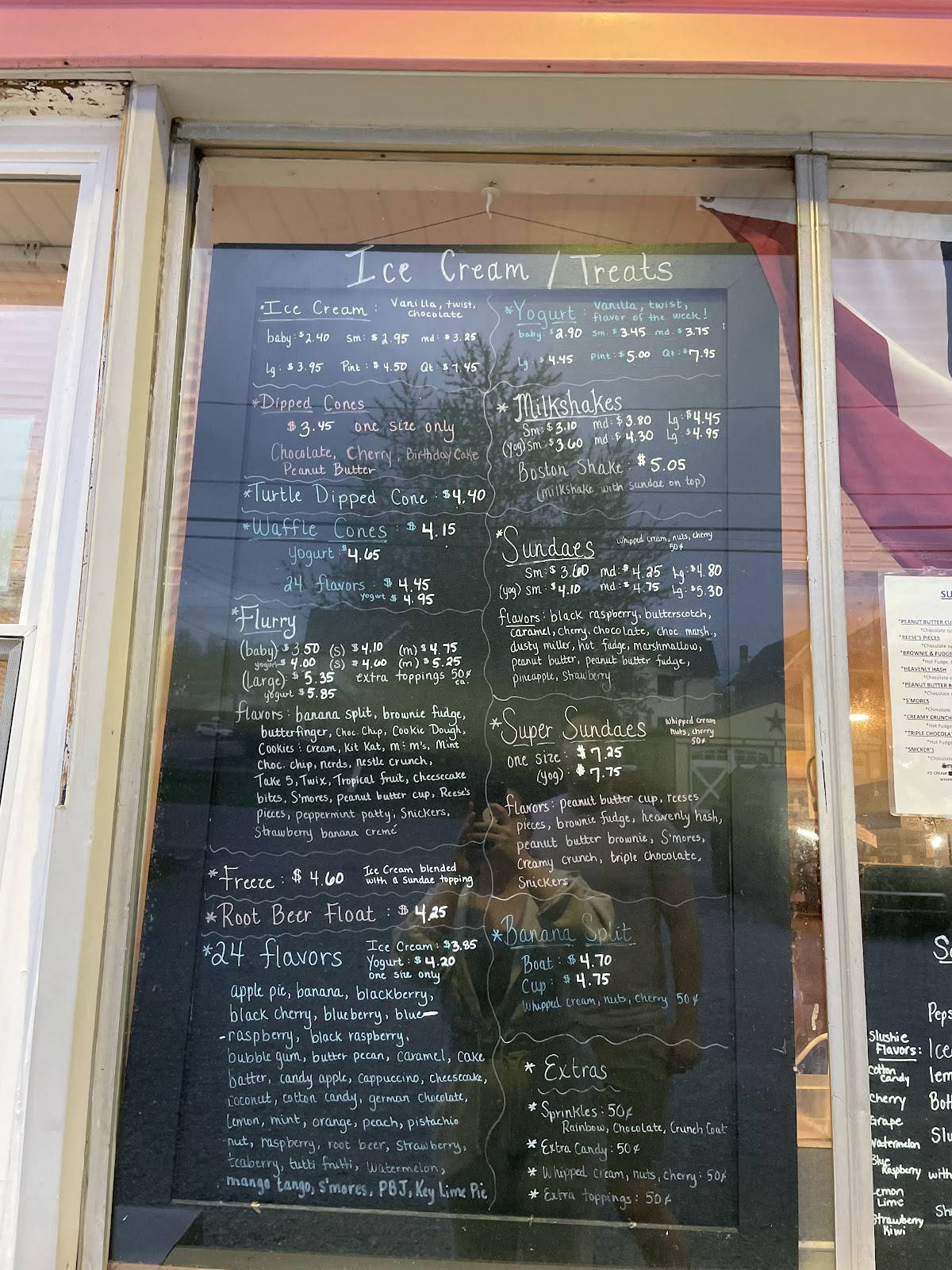 Menu at Phil-It Up Drive In, Jersey Shore