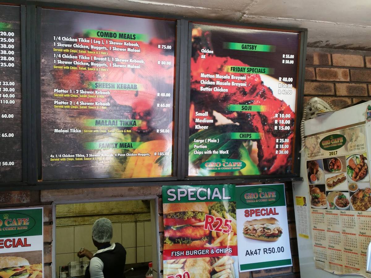 Menu at GEO CAFE, Phoenix