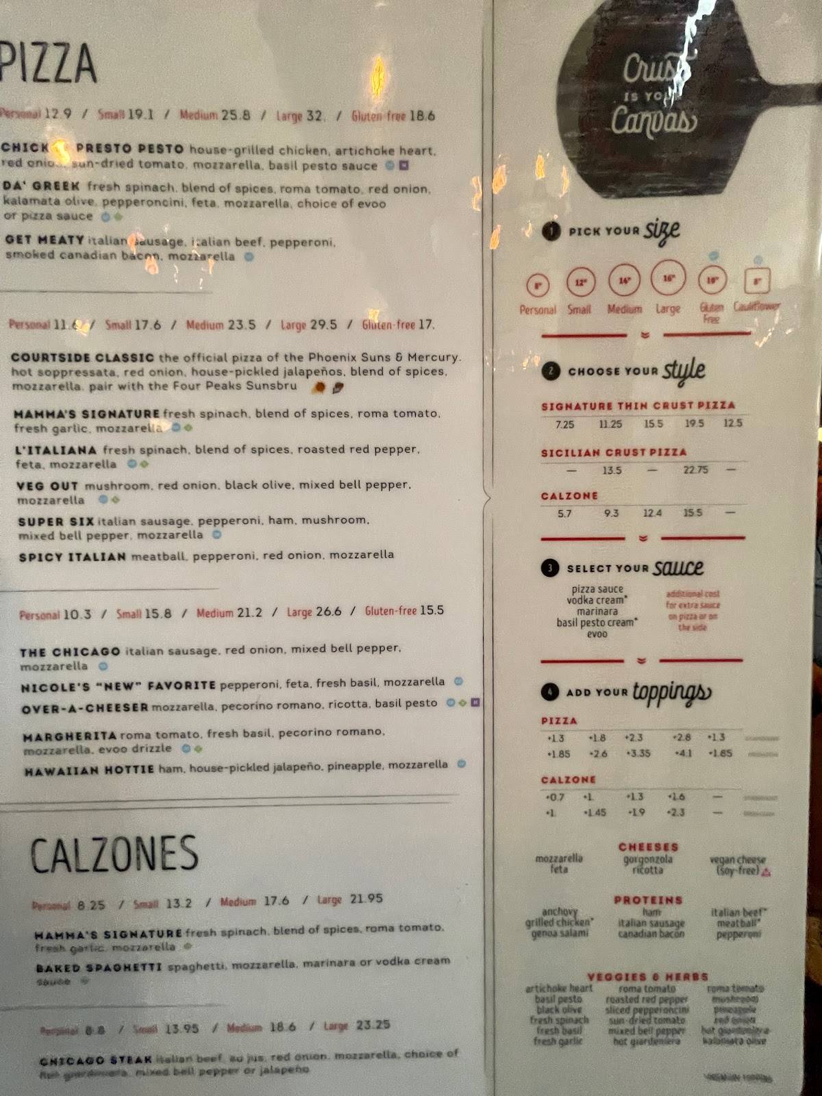 Menu at Spinato's Pizzeria and Family Kitchen, Phoenix, N 7th St