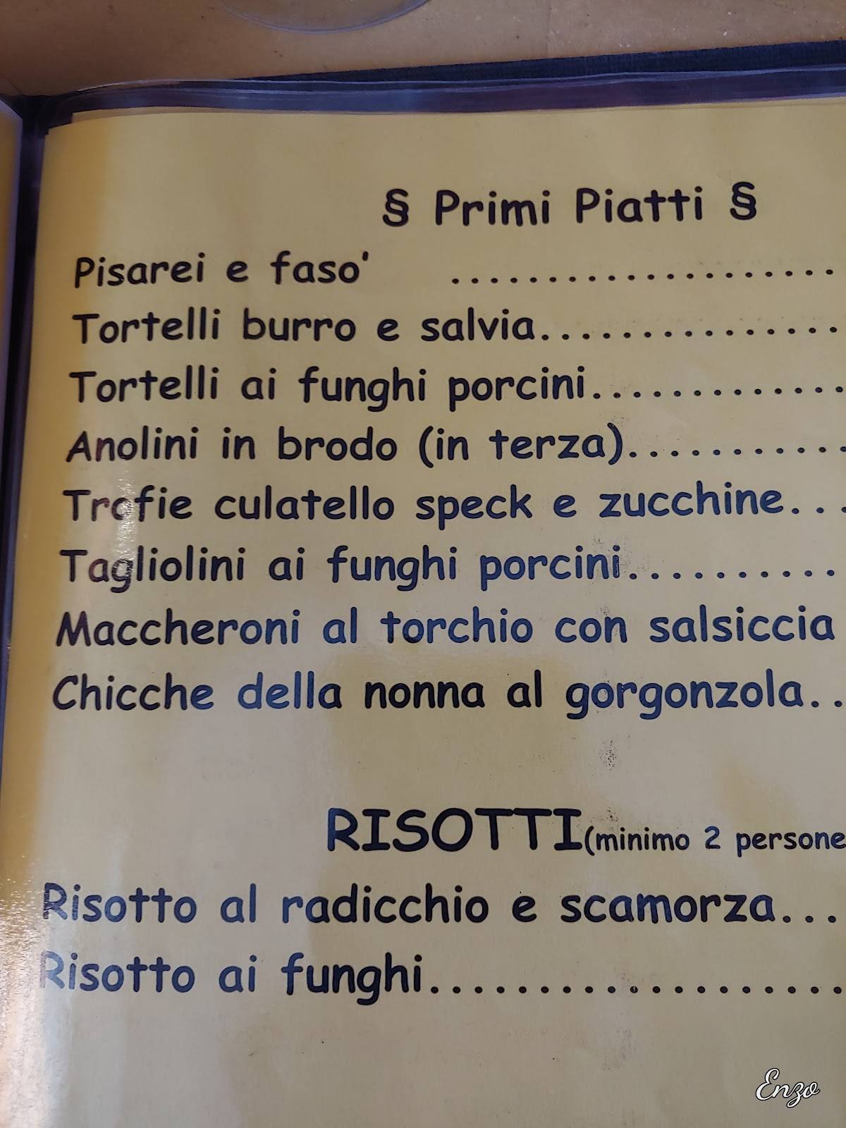 Menu da Ustaria La Carrozza ristorante, Piacenza, Via X Giugno