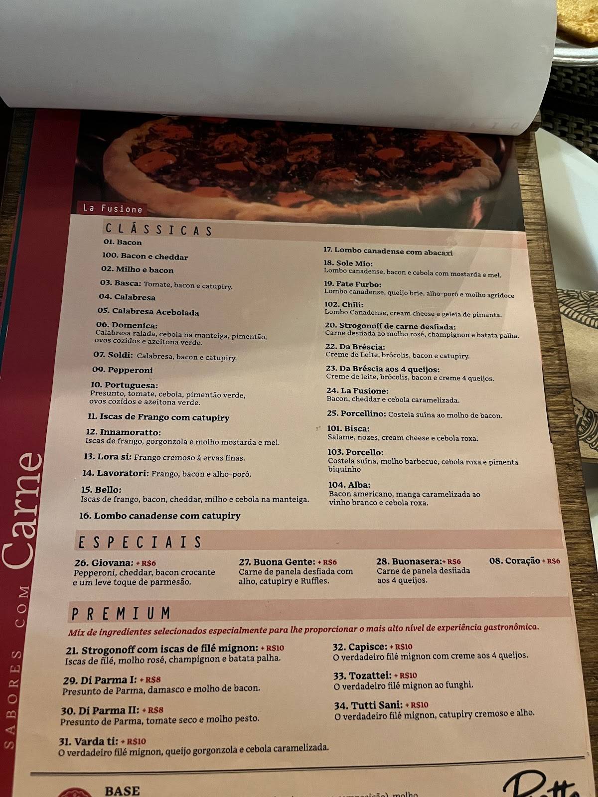 Menu em Piatto Pizza restaurante, Canoas