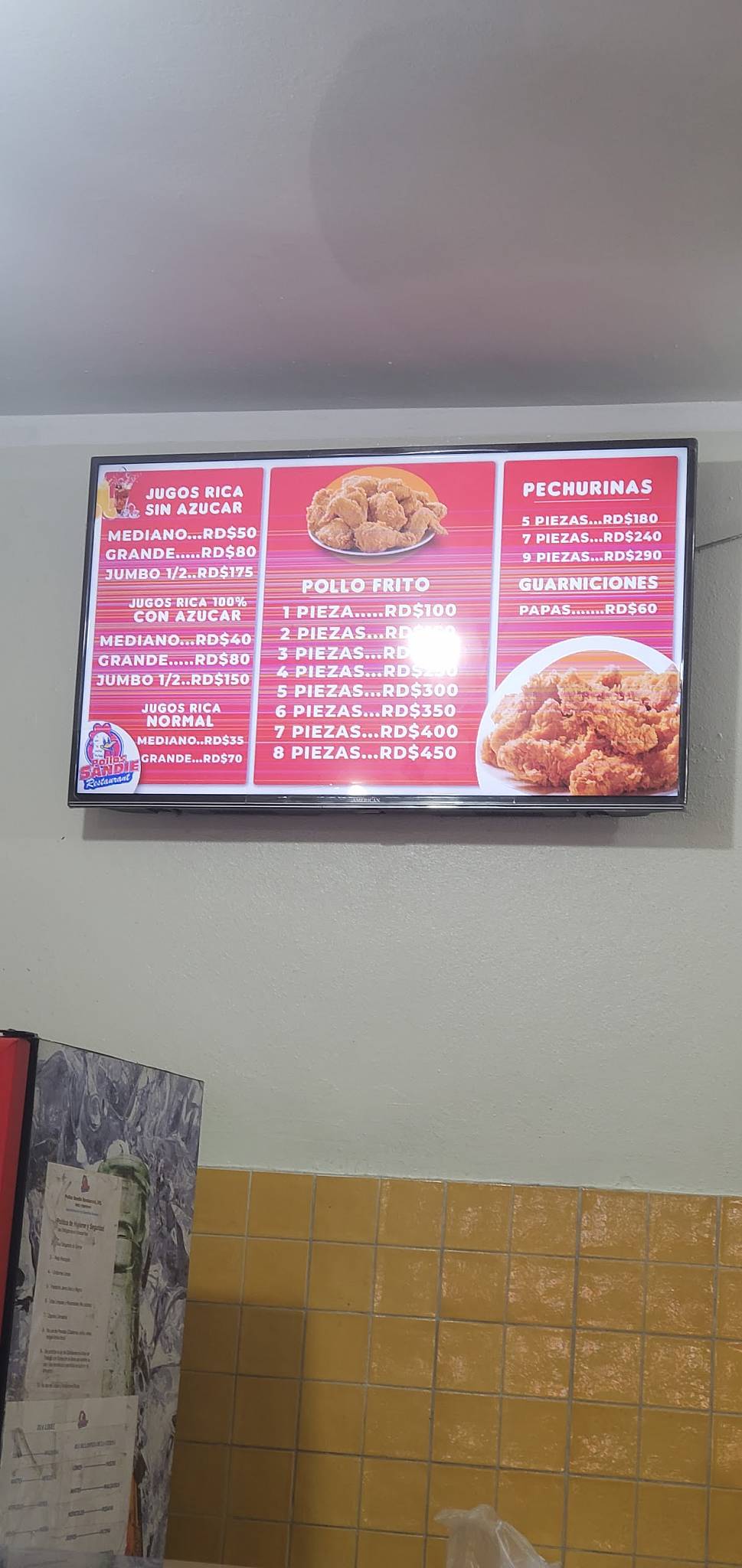 Carta del restaurante Picapollo Sandie, San Pedro De Macoris