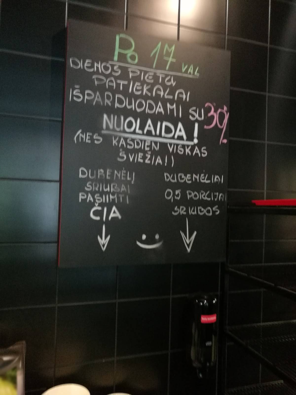 Menu at Pietų stalas restaurant, Kaunas, Savanorių pr. 266