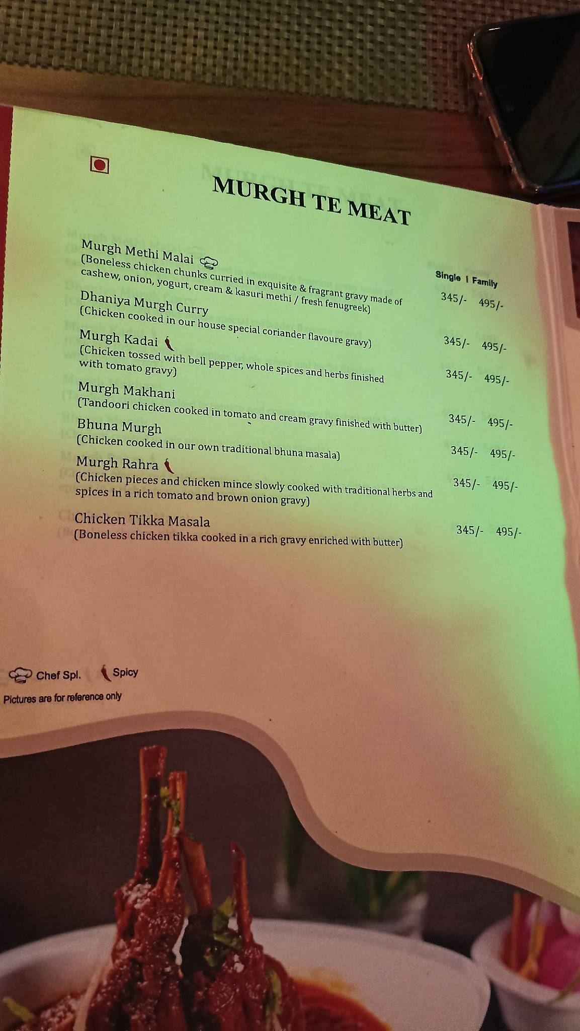 Menu at Pind Balluchi, Moradabad, Siddhi Towers