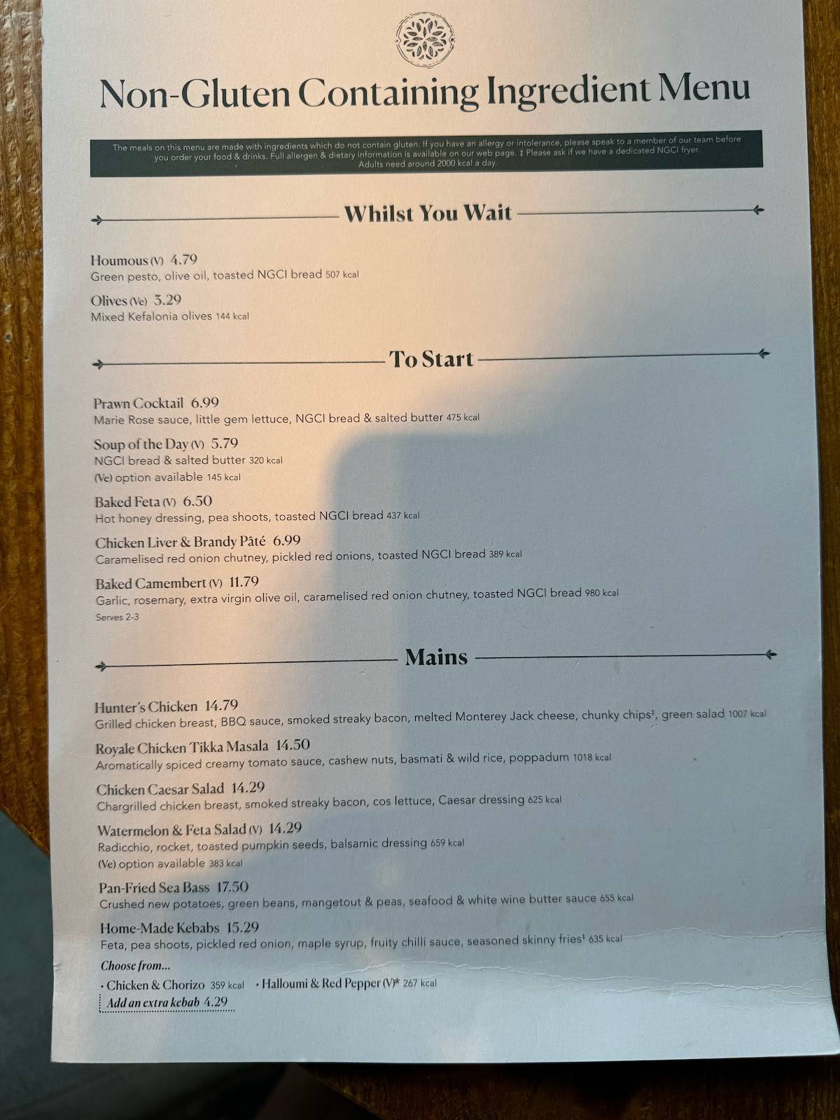 Menu at Pinhoe Hoard pub & bar, Exeter