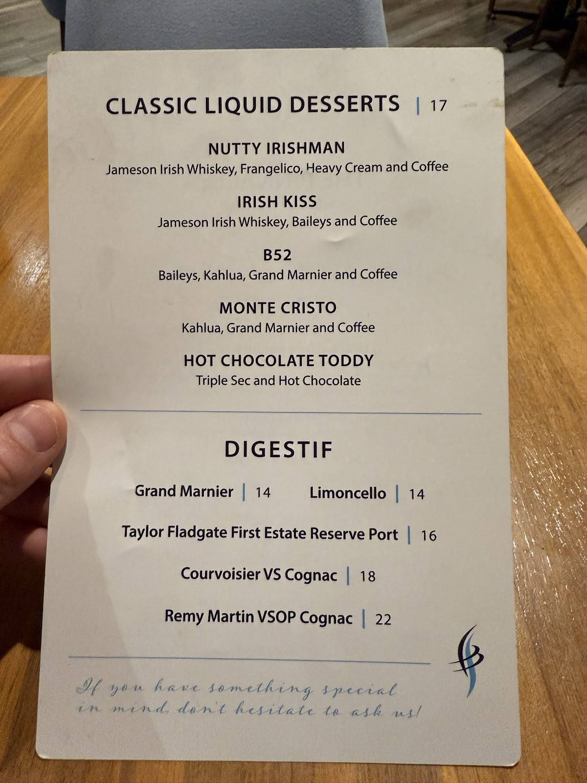 Menu at Pinnacle Restaurant and Lounge, St. John's