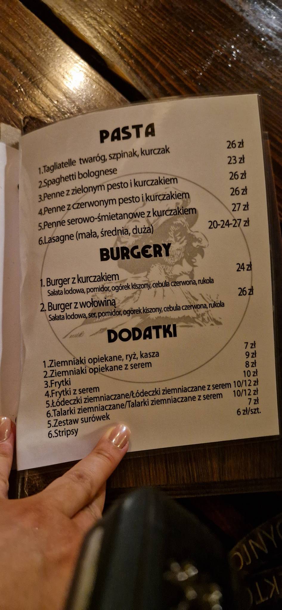 Menu at Piwnica Szydłowiecka - Pulcinella restaurant, Poland