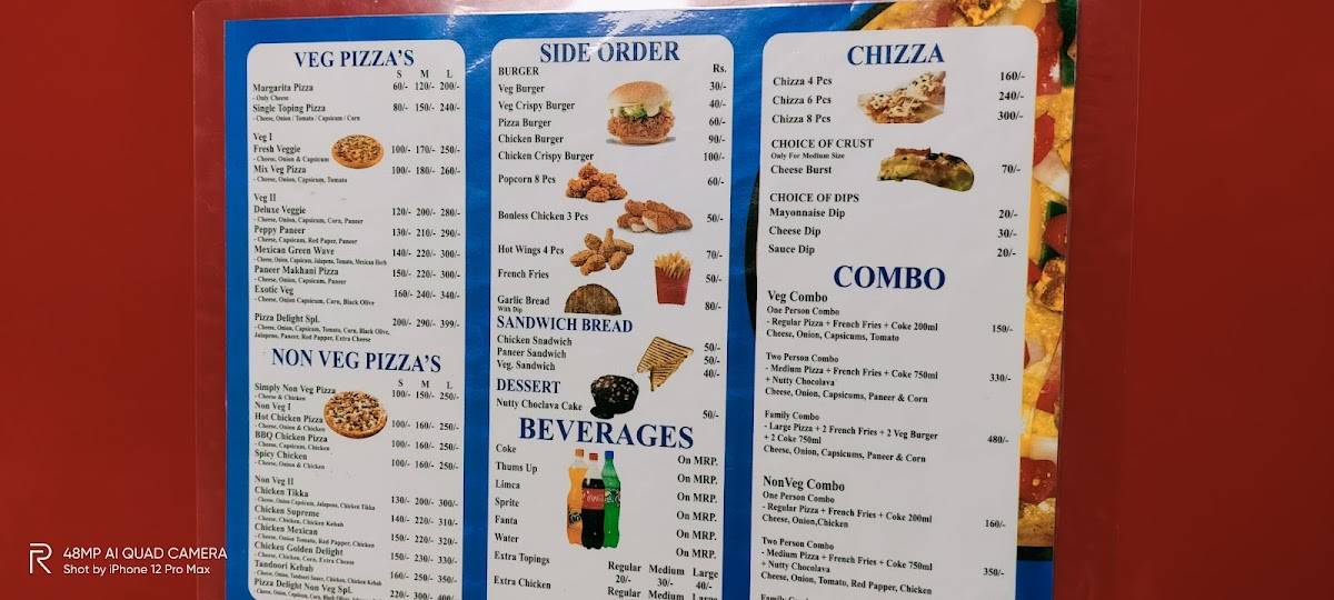 Menu at Pizza Delight, New Delhi, H73W+577