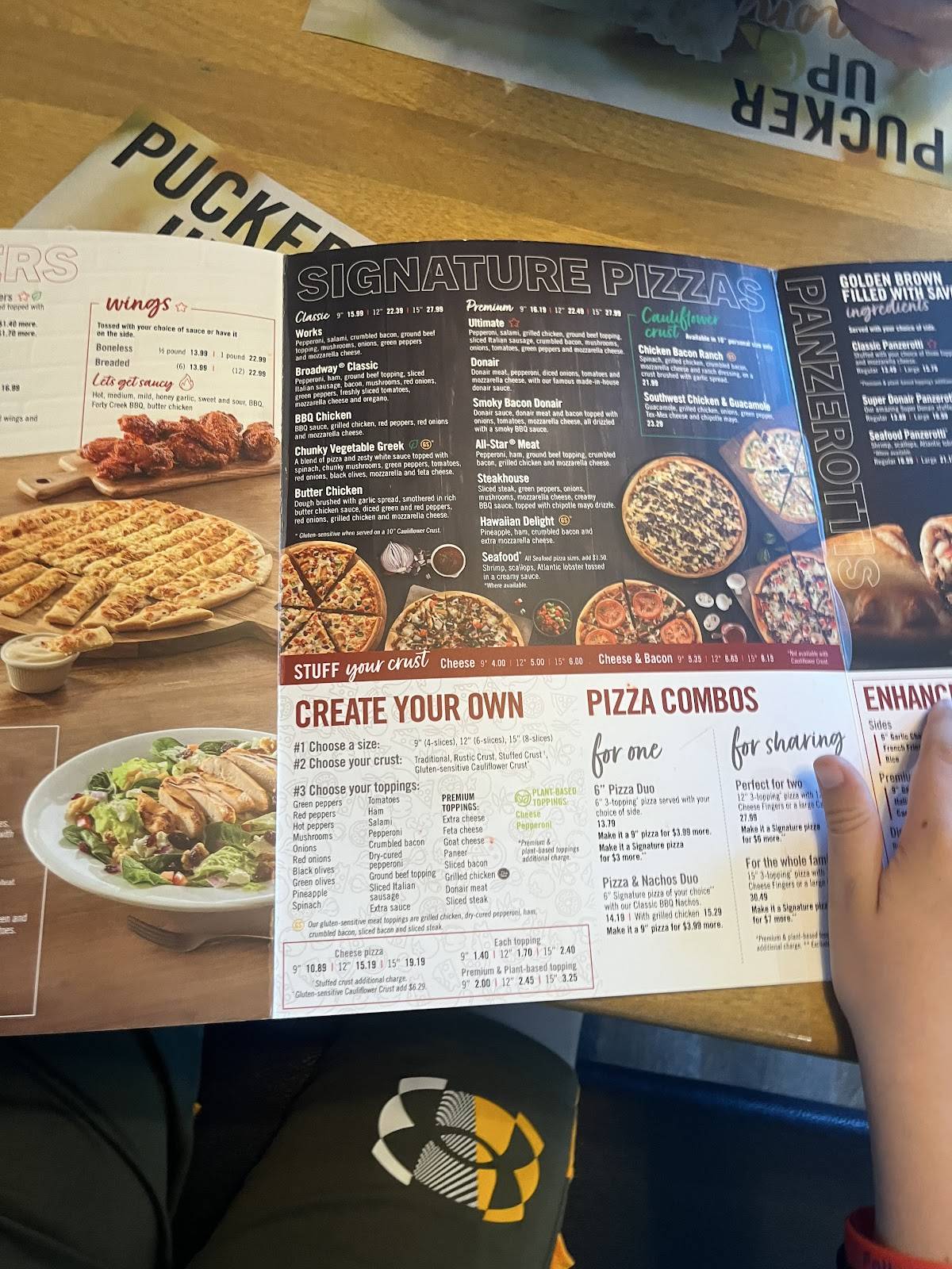 Menu at Pizza Delight pizzeria, Greenwood