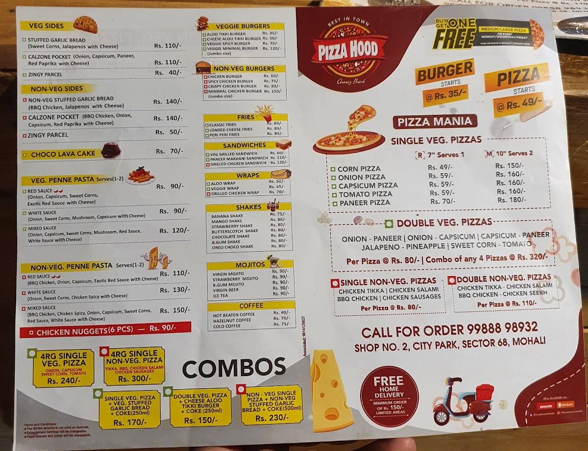 Menu at Pizza Hood, Sahibzada Ajit Singh Nagar