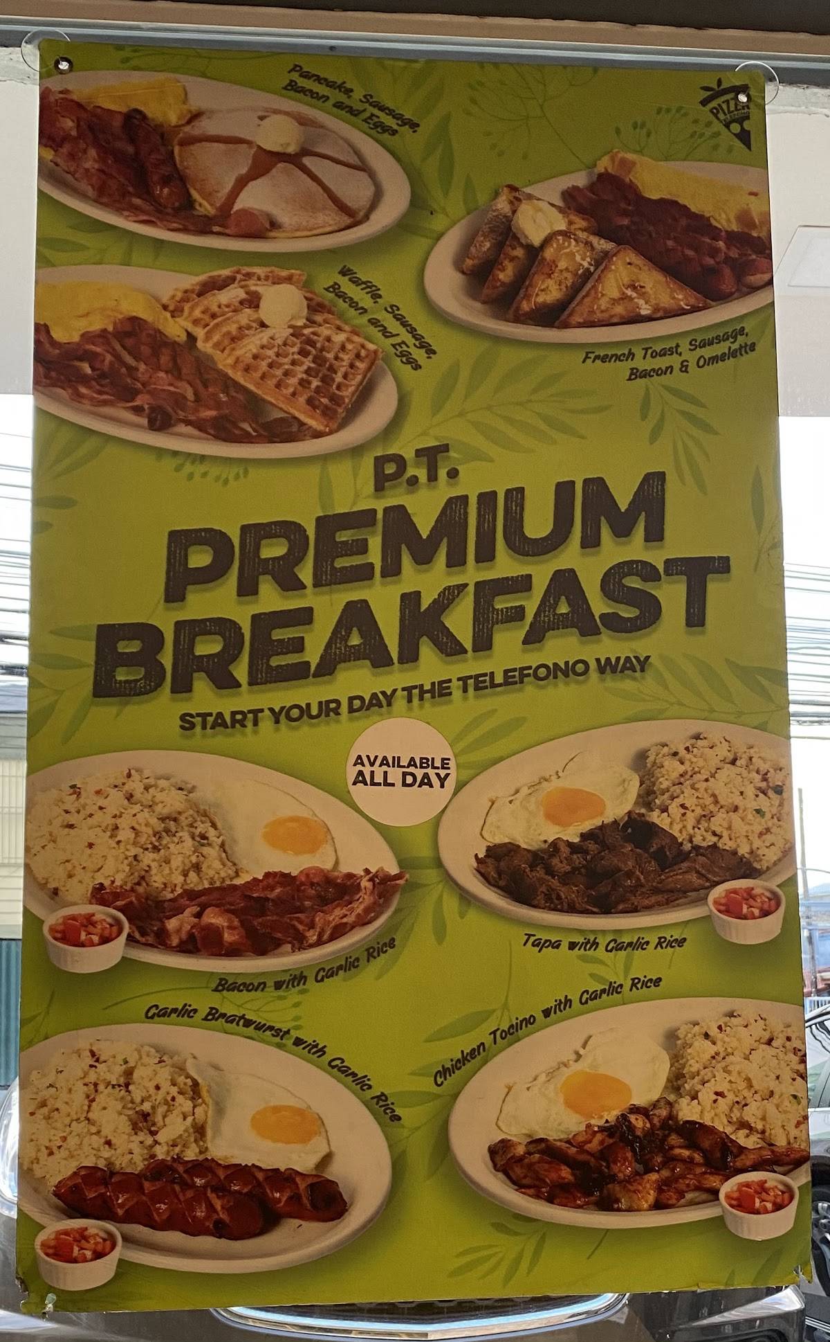 Menu at Pizza Telefono restaurant, Parañaque