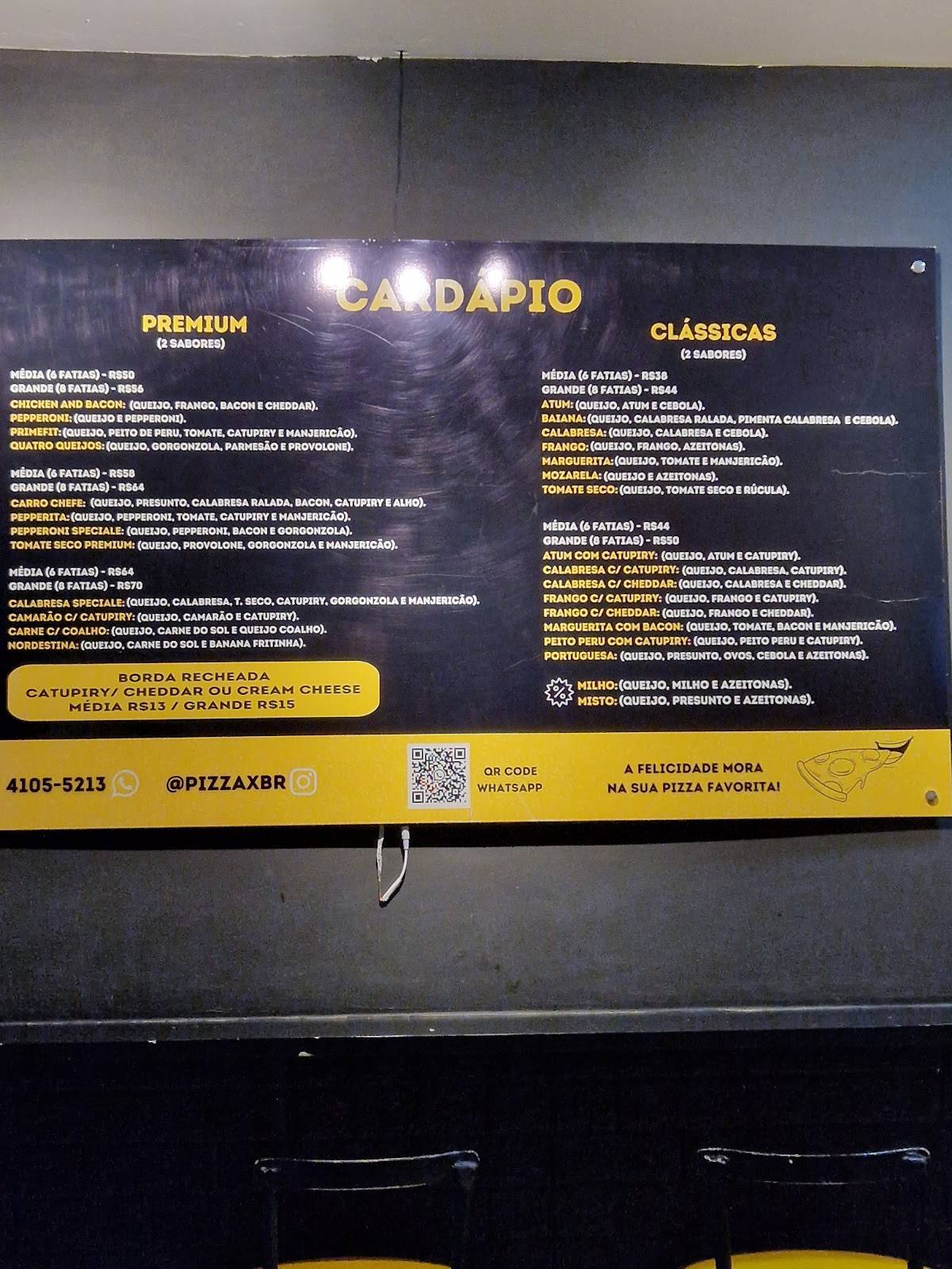 Menu em Pizza X restaurante, Salvador