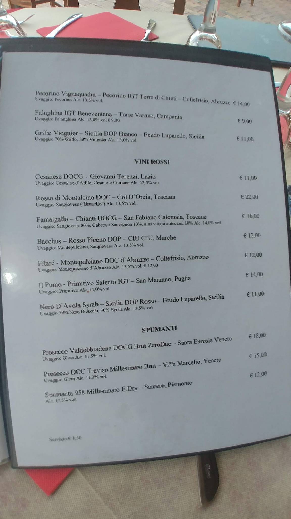 Menu da Pizzeria La Meridiana, Monte San Giovanni Campano