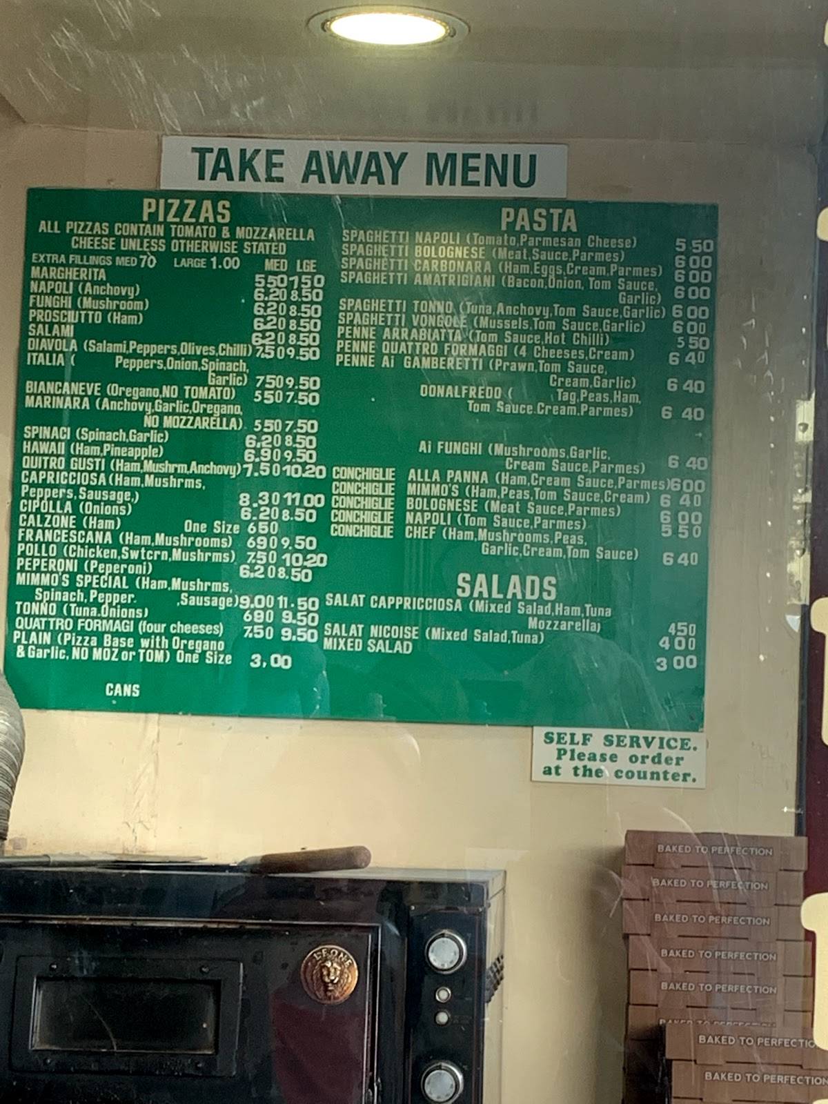 Menu at Luti’s Pizza and Pasta Parlour pizzeria, Callander
