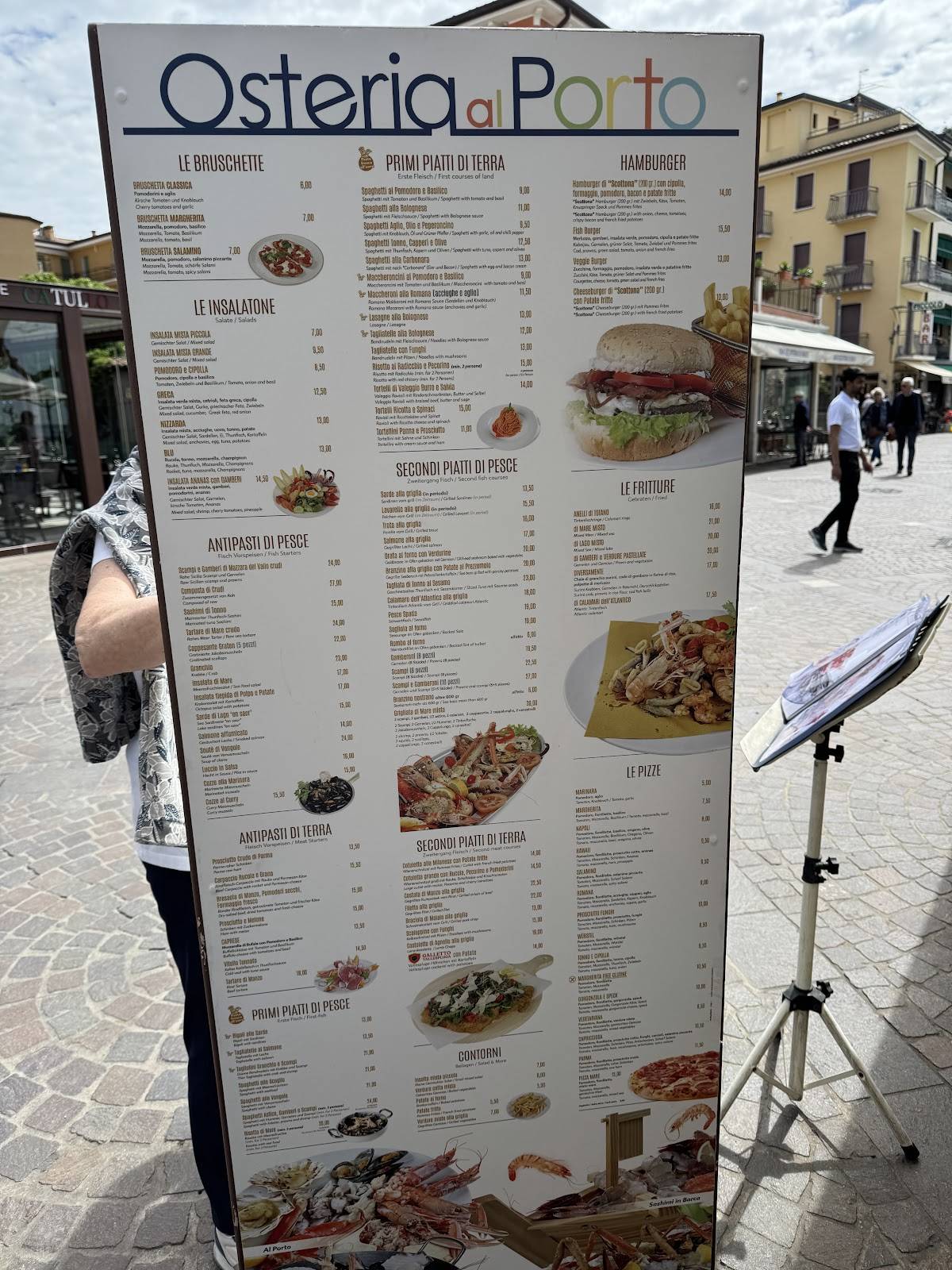 Menu at Osteria al Porto pizzeria, Garda