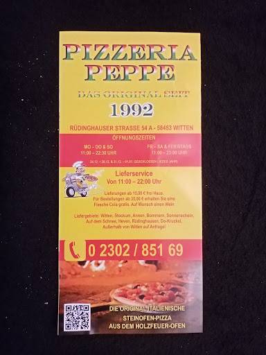 Speisekarte von Pizzeria Peppe, Witten