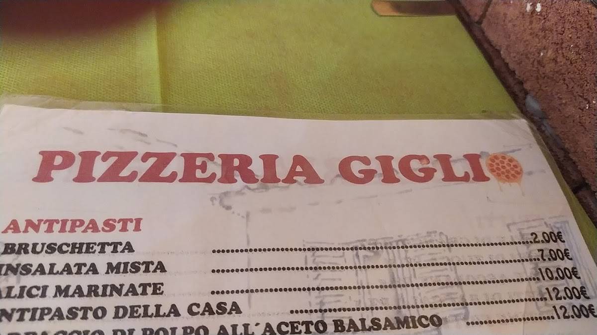 Menu at Pizzeria Ristorante Giglio, Giglio Castello