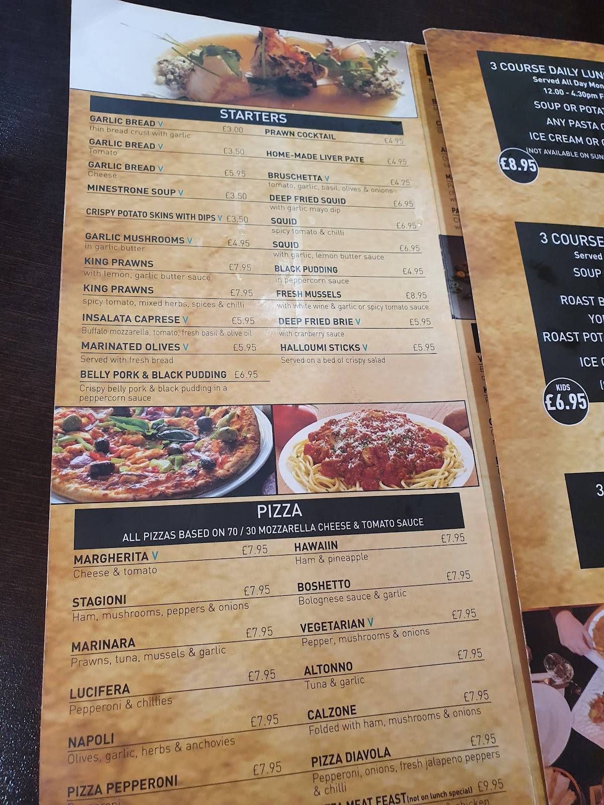 Menu at Sambuca Hartlepool restaurant, Hartlepool